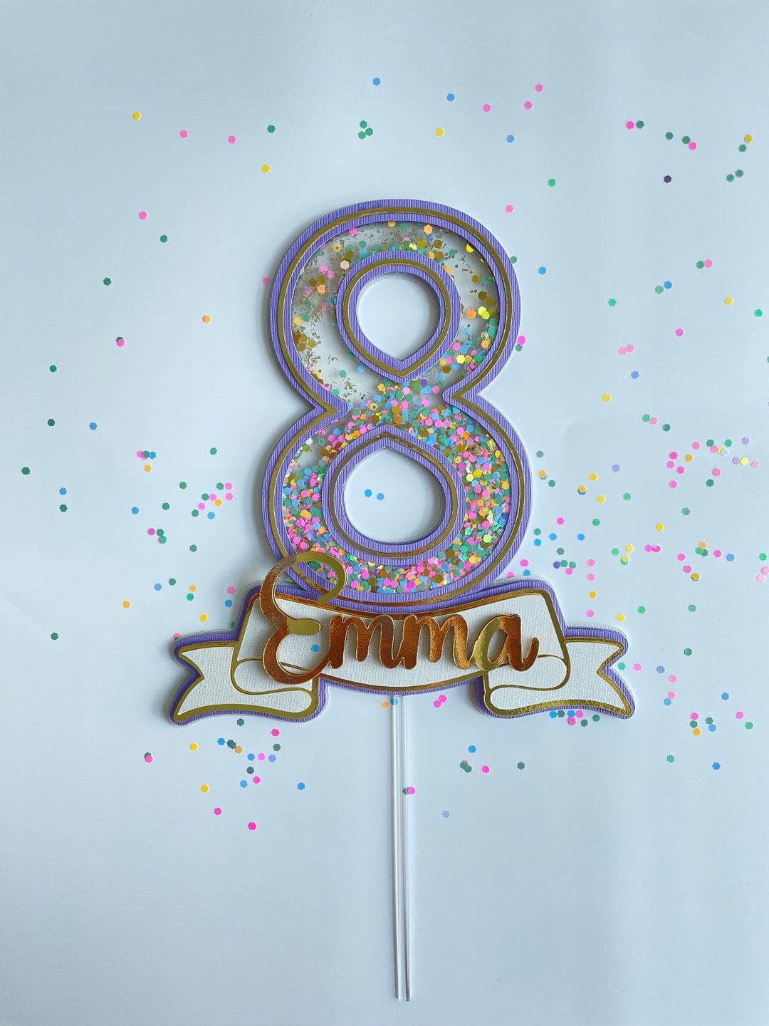 Number Cake Topper, 8th Birthday Decorations, 3d Cake Topper, Birthday ...