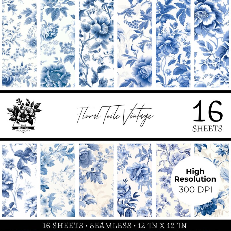 Floral Digital Paper - Etsy