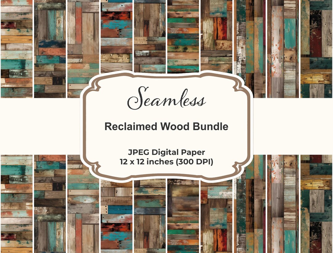 Reclaimed Wood Digital Paper 10 Seamless Patterns for Commercial Use - Etsy