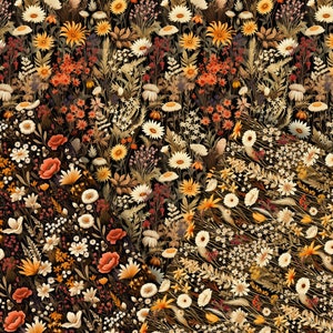 Rustic Fall Wildflower Meadow - Vintage Floral 10 Pattern Bundle ...