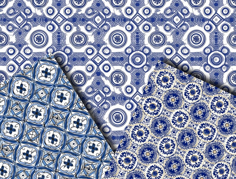 Greek Tile Digital Paper Bundle Seamless Patterns for Commercial Use ...