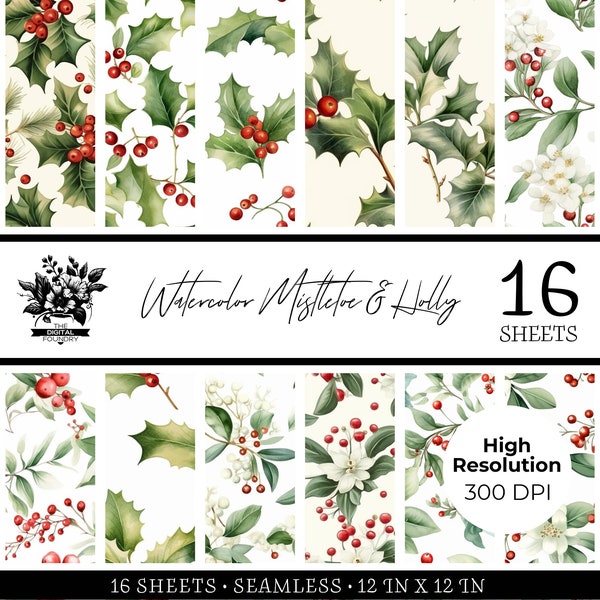 Holly and Mistletoe - Etsy