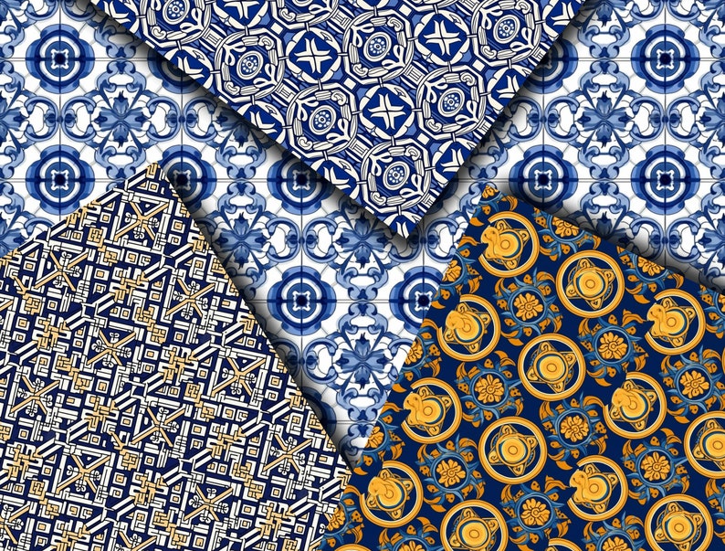 Greek Tile Digital Paper Bundle Seamless Patterns for Commercial Use - Etsy