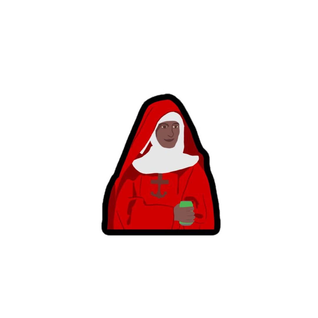 Red Nun Green Can Sticker - Etsy