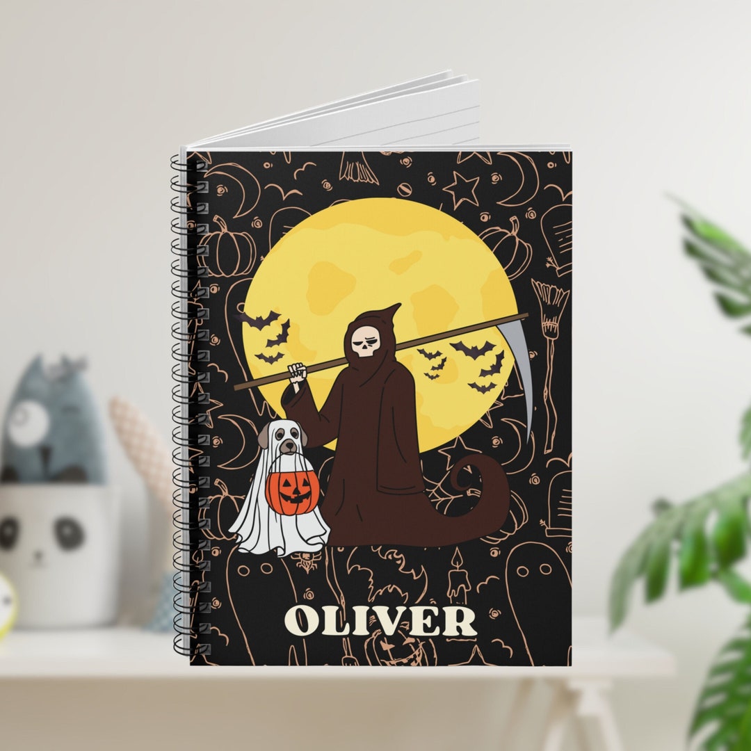 Personalized Halloween Spiral Ruled Notebook Cute Custom - Etsy