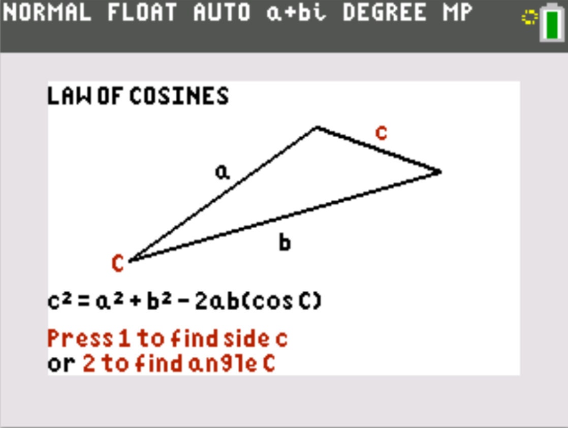 Law of Cosines Program for TI-84 Plus CE Graphing Calculators - Etsy