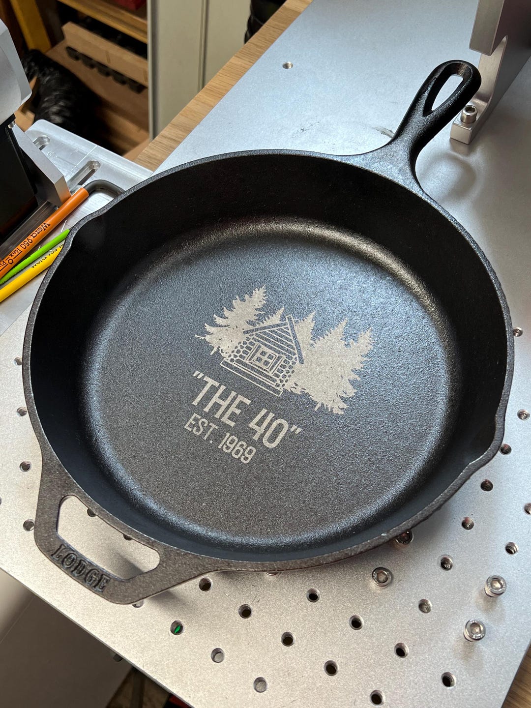 Custom 10in Lodge Cast Iron Pan! Laser Engraved - Personalized - Custom ...