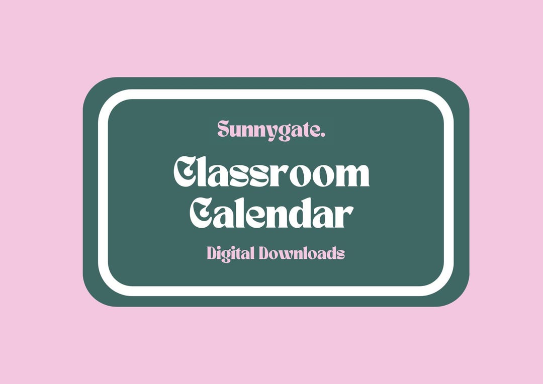 Pastel Classroom Calendar Printable Wall Display, Classroom Decor ...