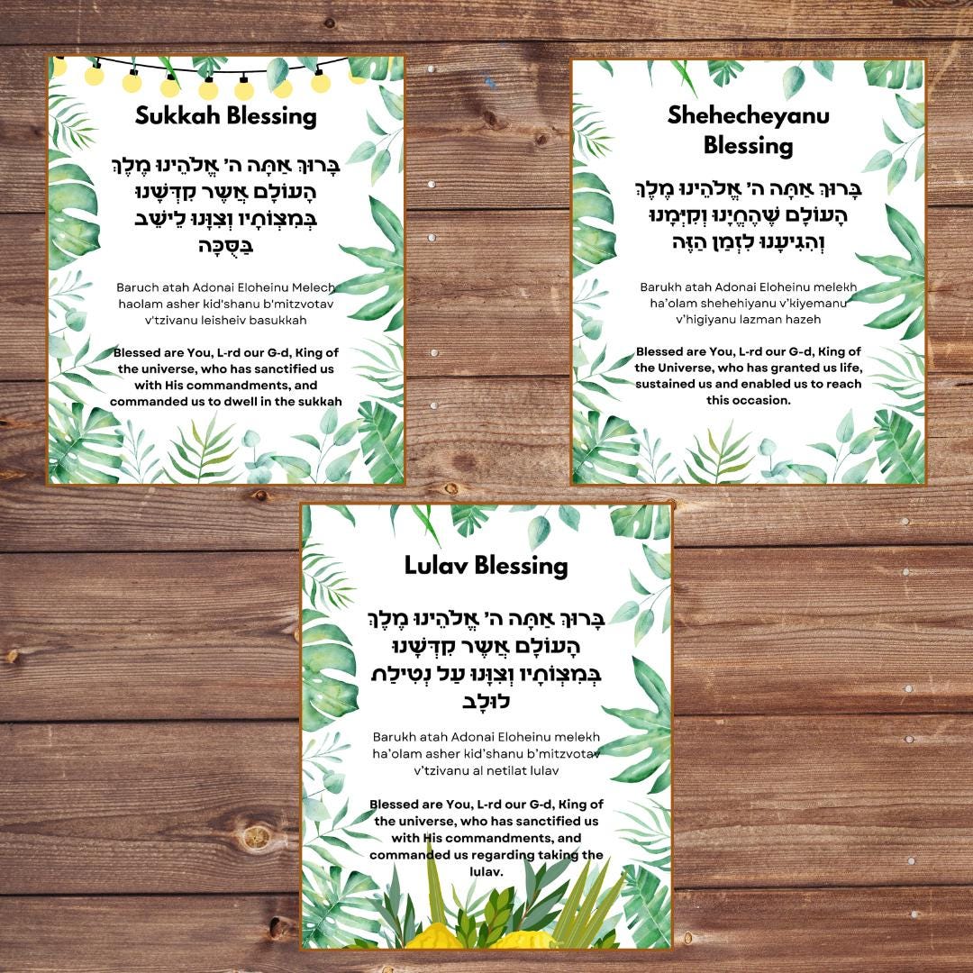 Sukkot Blessings - Sukkah Decorations- Sukkah Art- Sukkot Digital ...