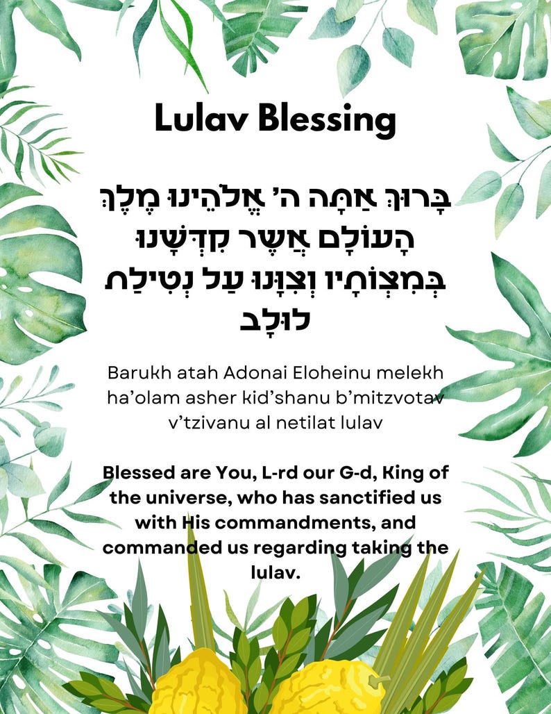 Sukkot Blessings - Sukkah Decorations- Sukkah Art- Sukkot Digital ...