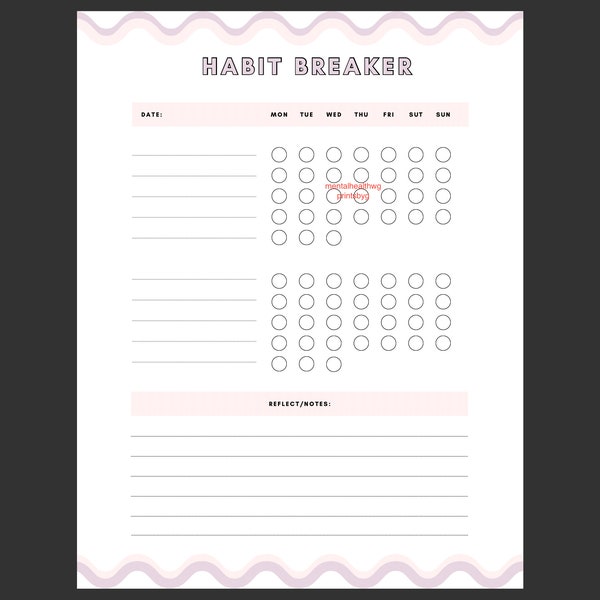 Habit Breaker Tracker - Etsy