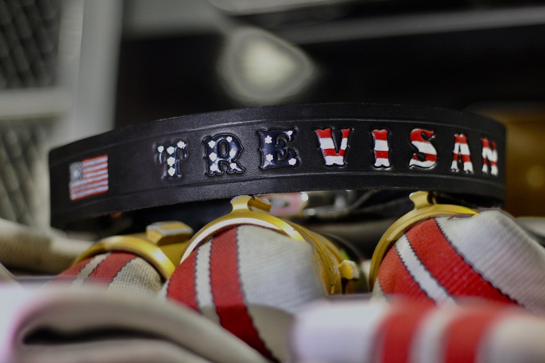 Personalized Firefighter Leather Helmet Band - Etsy