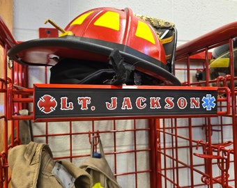 Firefighter Locker Name Plate, Leather Identification Tag to Place on ...