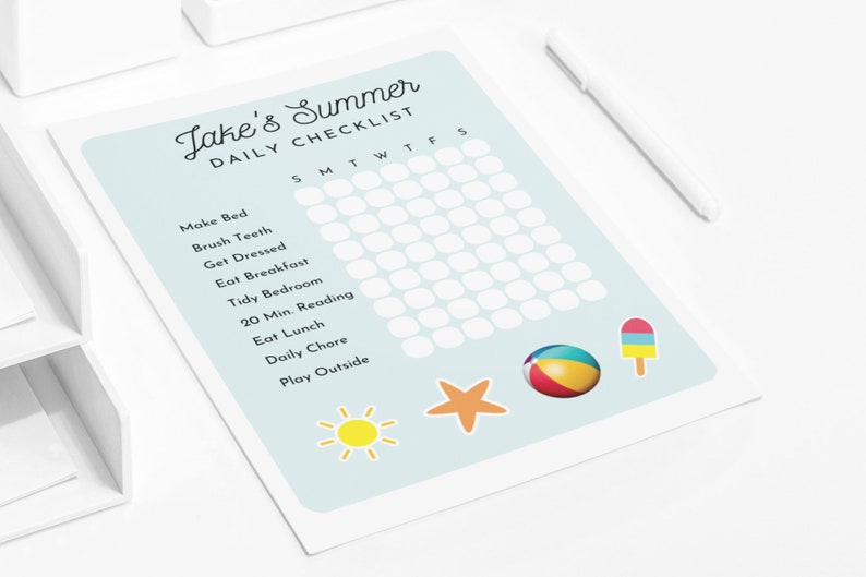 Kids Summer Checklist - Etsy
