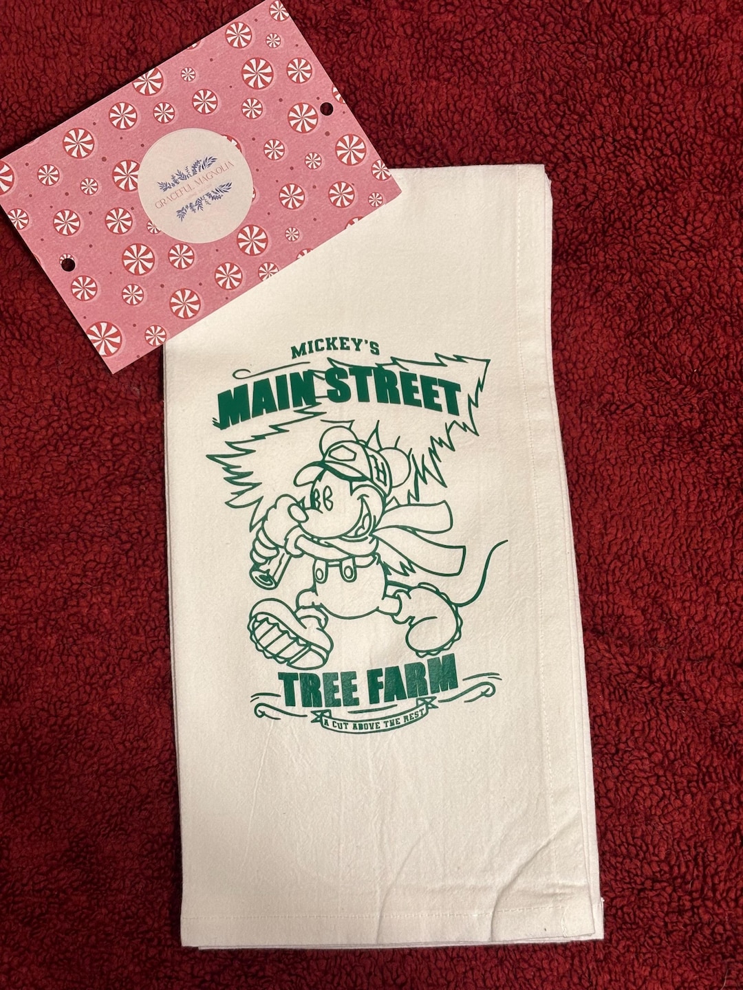 Mickey Christmas Tea Towel, Tree Farm, Housewarming Gift - Etsy