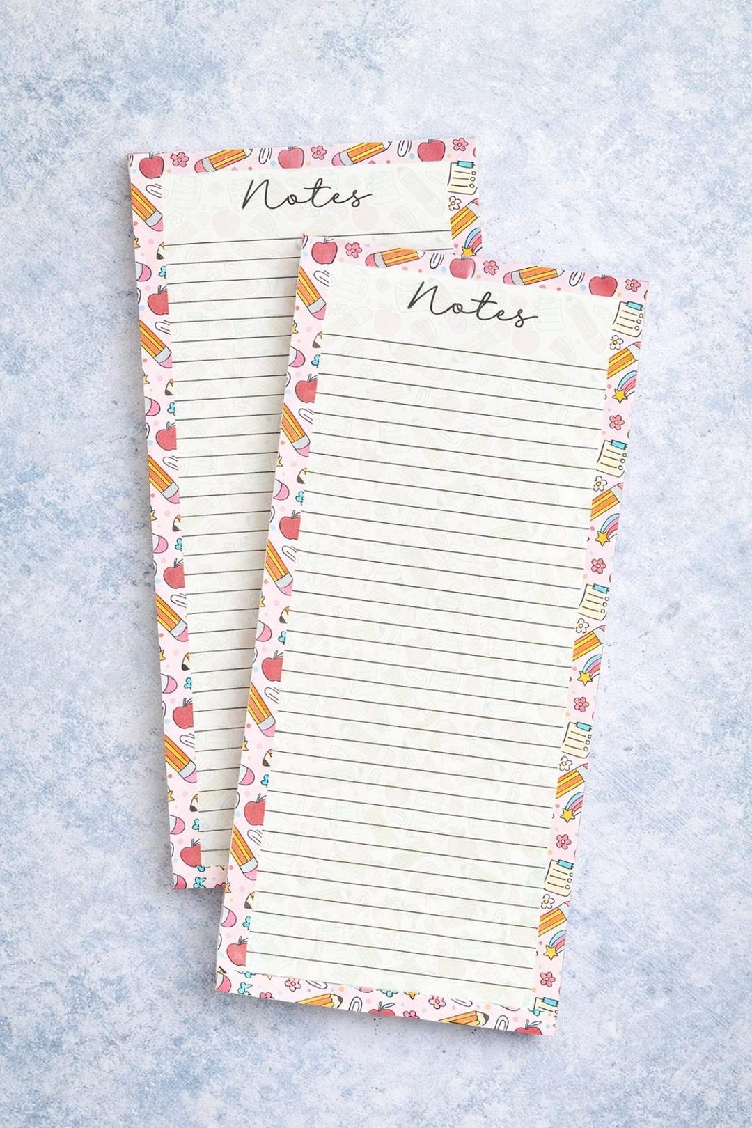Cute School Notes Notepad | Lined Writing Pad | 4.5 X 8.5 Memo Pad ...