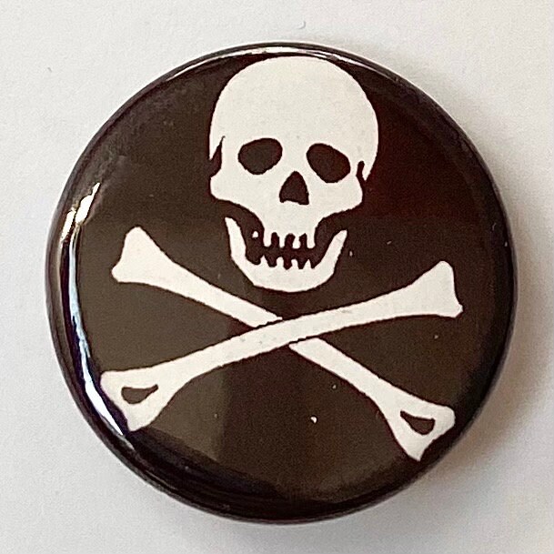 Sid Vicious Skull & Crossbones Badge Brooch 25mm Button - Etsy