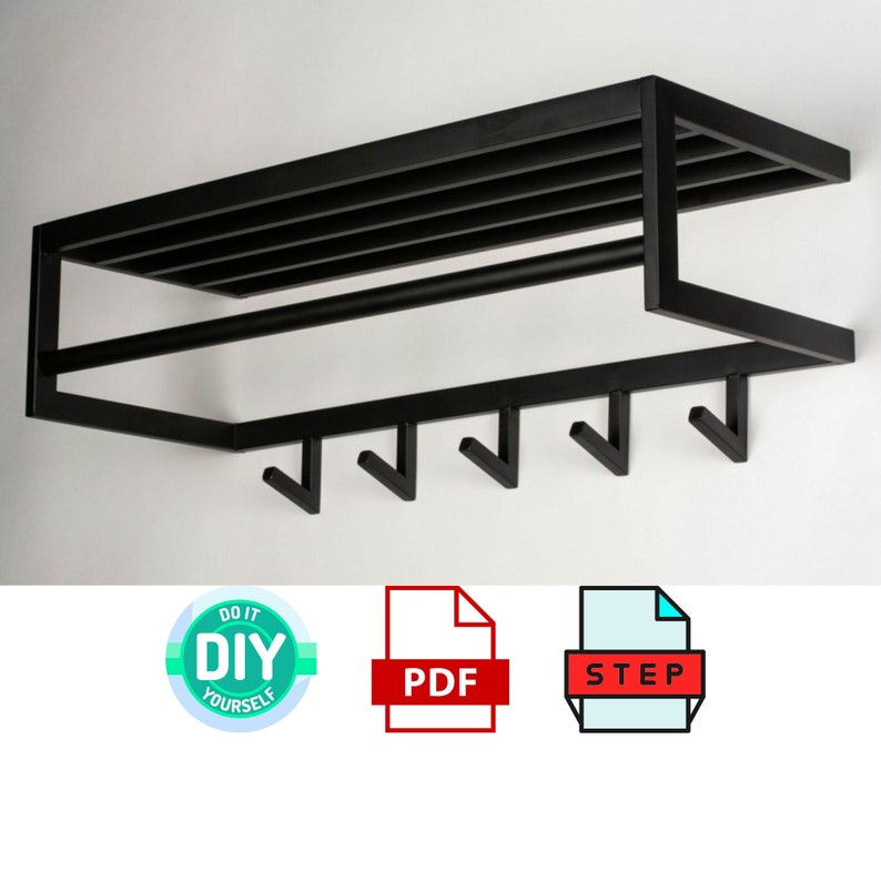 Diy Fabrication Plan Metal Clothing Rack Shelf / PDF / STEP / DXF - Etsy