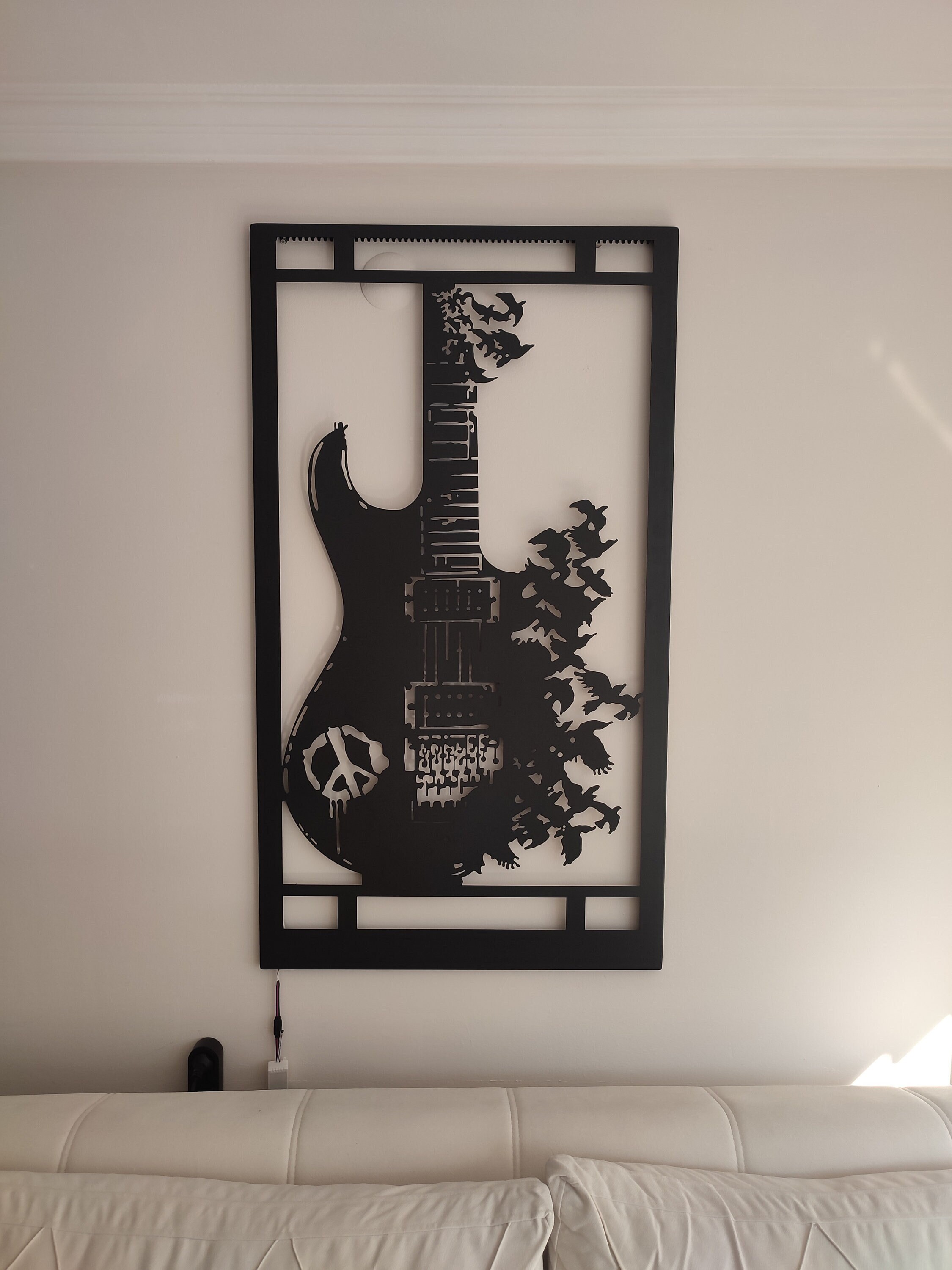 Electric Guitar and Birds DXF File - Wall Decoration - Etsy