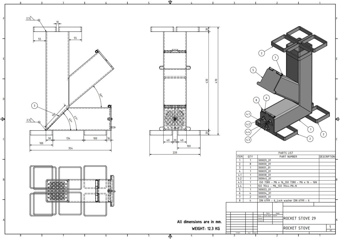 DIY Rocket Stove Digital File & Plan / step, Dxf, Dwg,pdf - Etsy