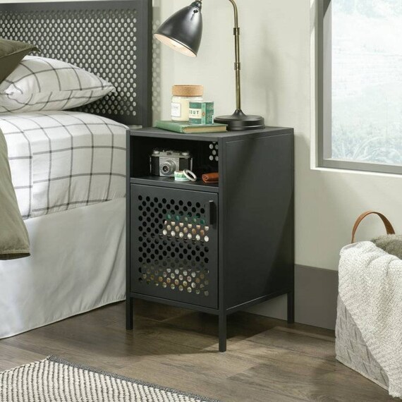 Black metal nightstand store