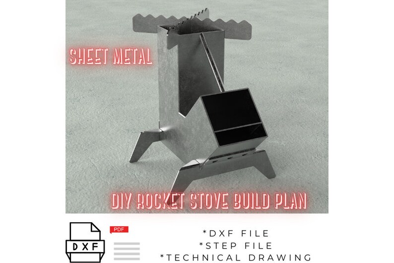 Rocket Stove DIY Building Plan / Cooking Set / DXF / STEP / Pdf - Etsy ...