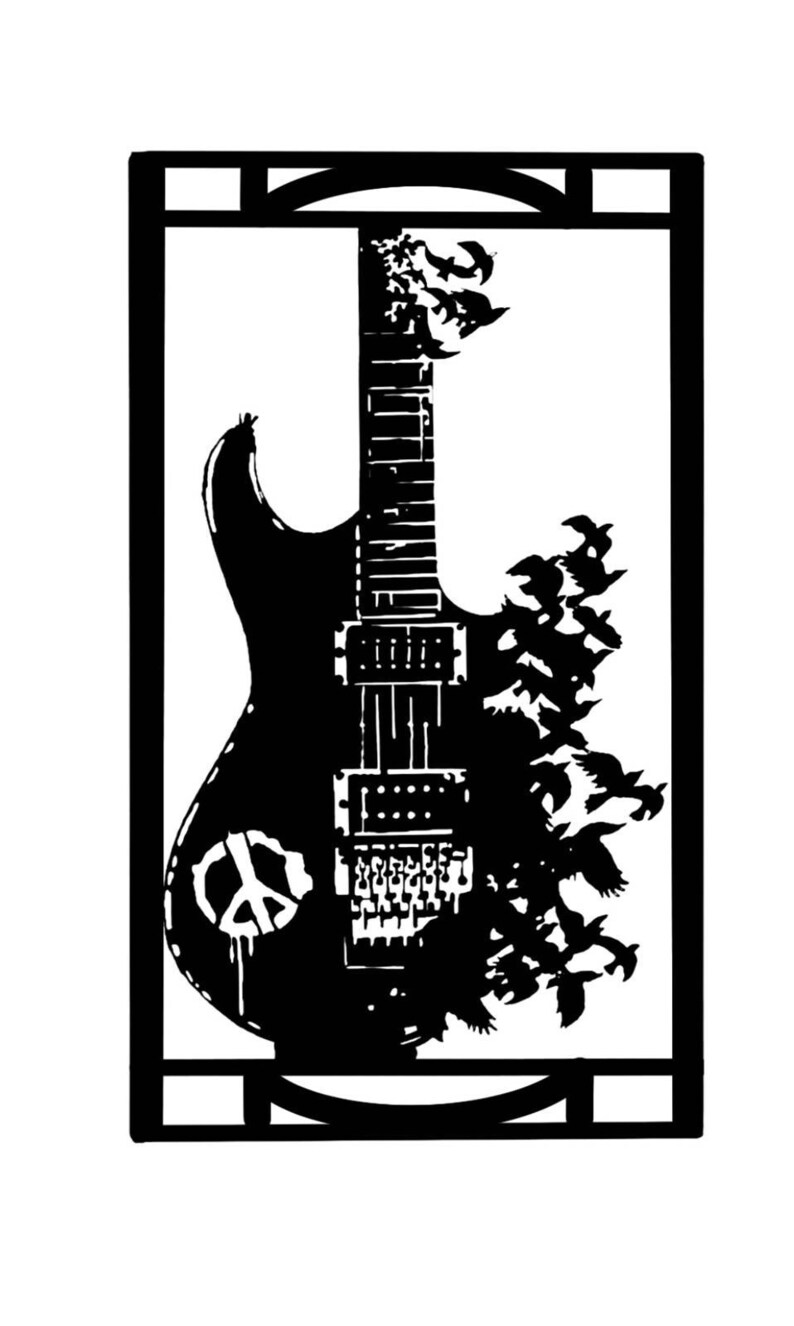 Electric Guitar DXF - Wall Art File for CNC & Laser Cut - Etsy UK