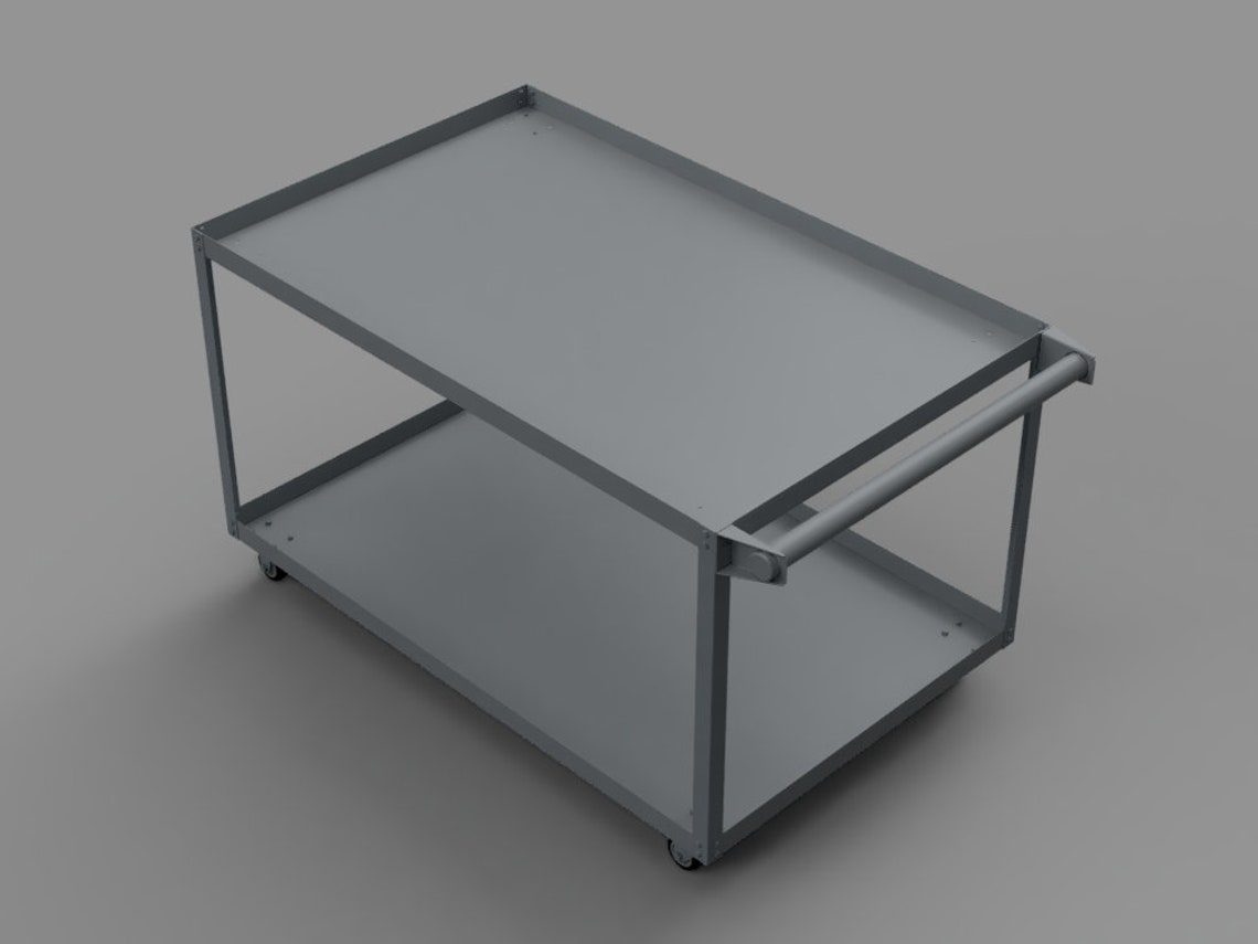 Trolley Cart Fabrication Plan / Mobile Sheet Metal DIY Tool Cart Kit ...