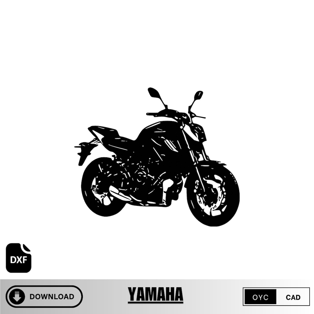 Yamaha Motorcycle Dxf and Svg File – Laser Cut Cnc Pattern, Motorbike ...
