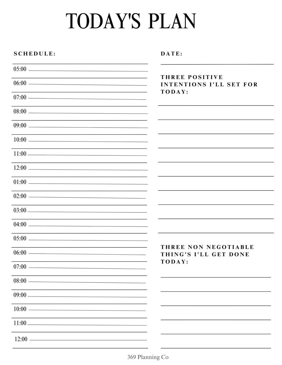 Sleek Productivity Planning Sheet - Etsy