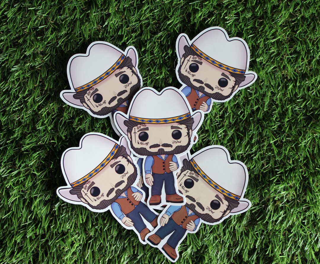 Cowboy Post Malone Glossy Sticker, Line Art Posty Matte Sticker - Etsy