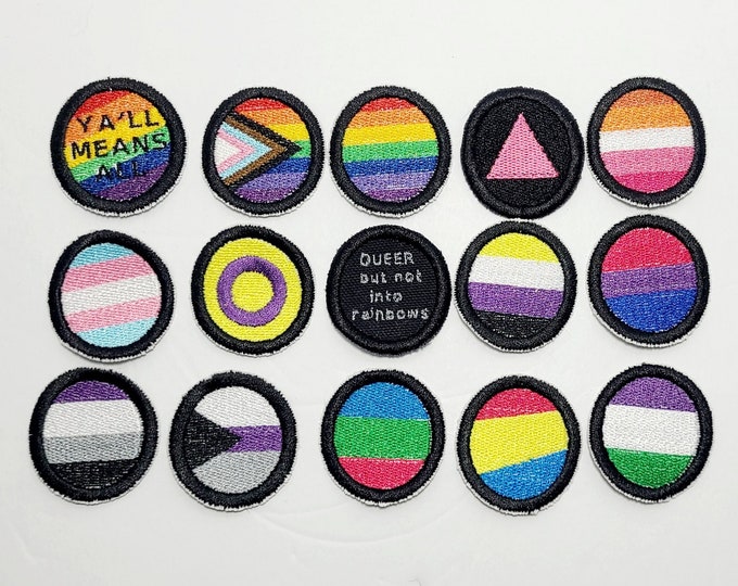 PRIDE Patch Minis Embroidered LGBTQIA Mini Patches Gay,lesbian,queer,bi,nonbinary,trans,intersex ...