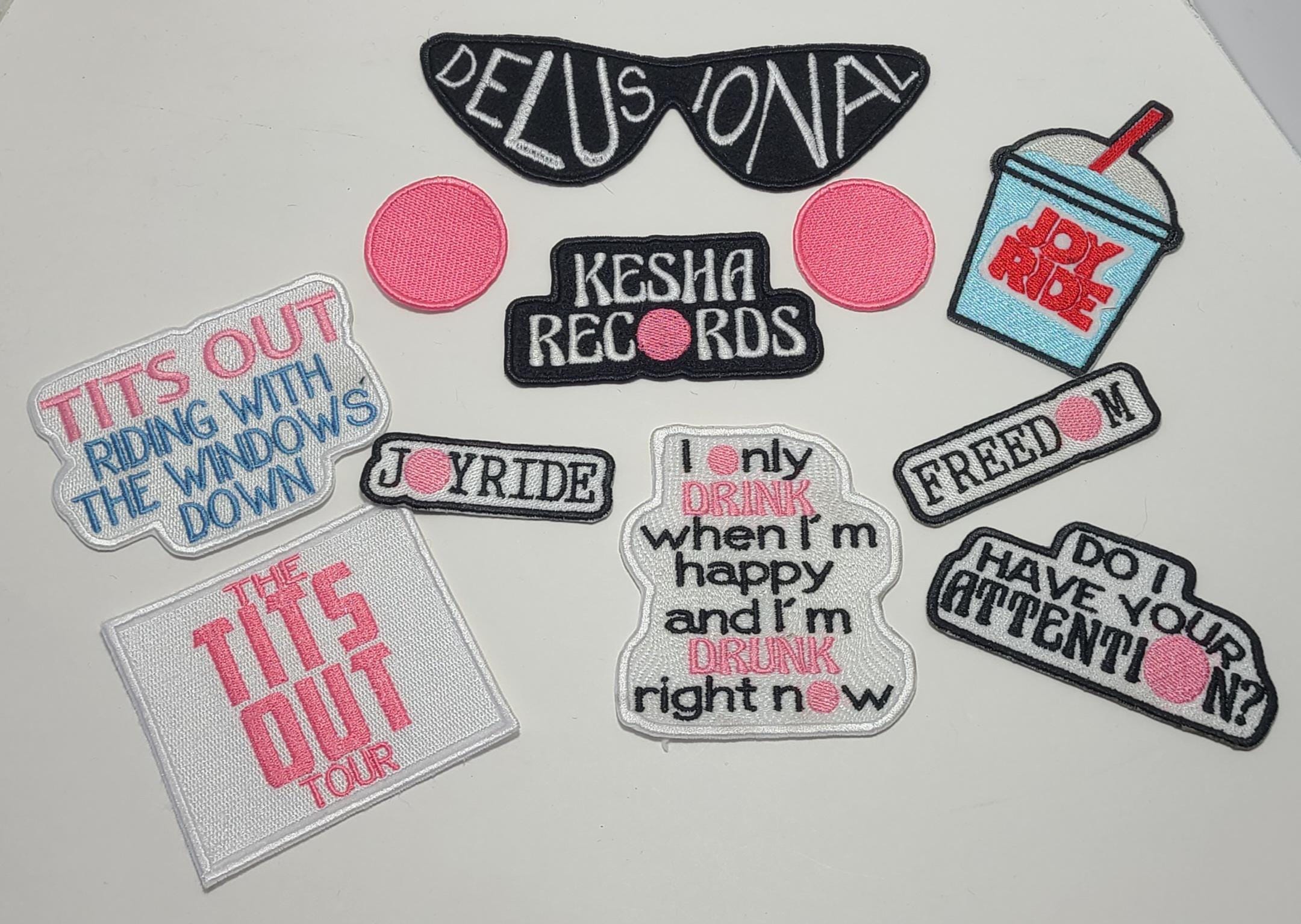 DELUSIONAL - Sunglasses- Kesha Fanart Embroidered Patch - Etsy
