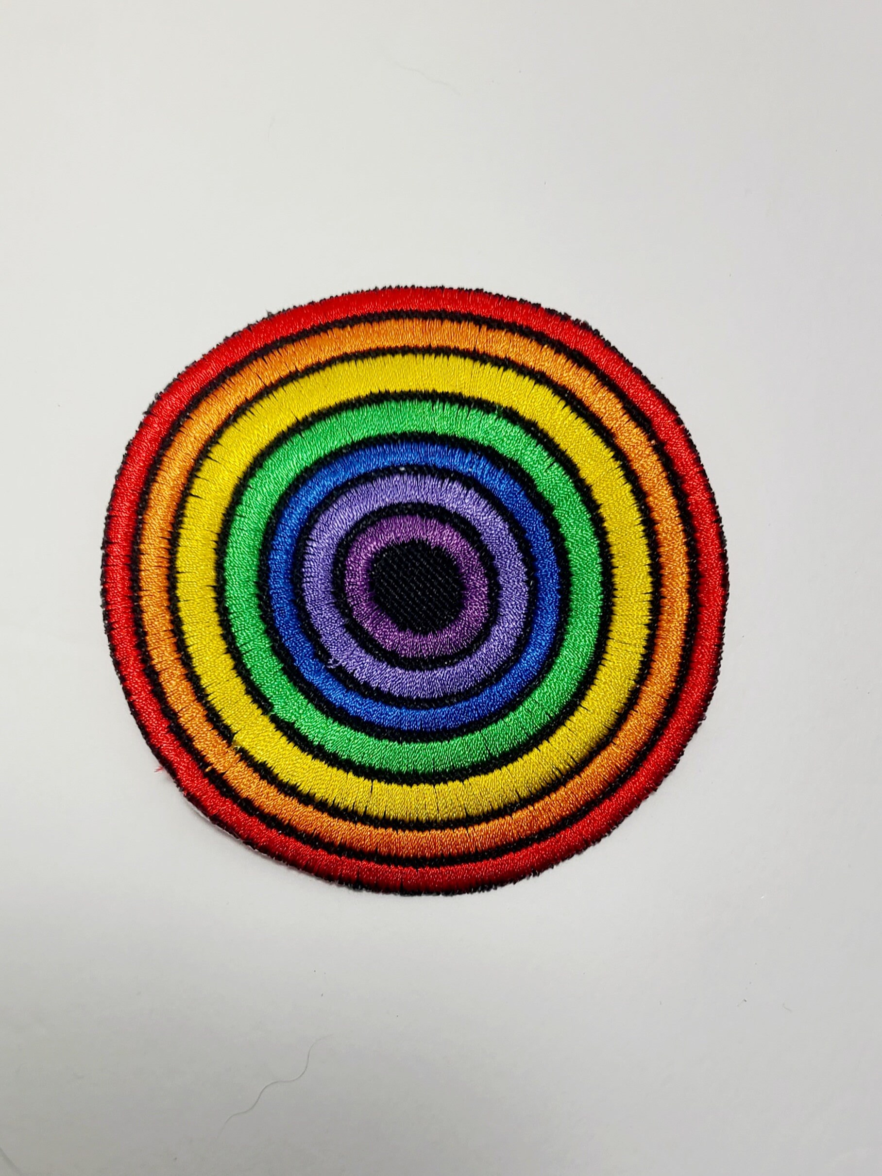 Rainbow Bullseye LGBTQIA Pride Embroidered Patch Dark - Etsy