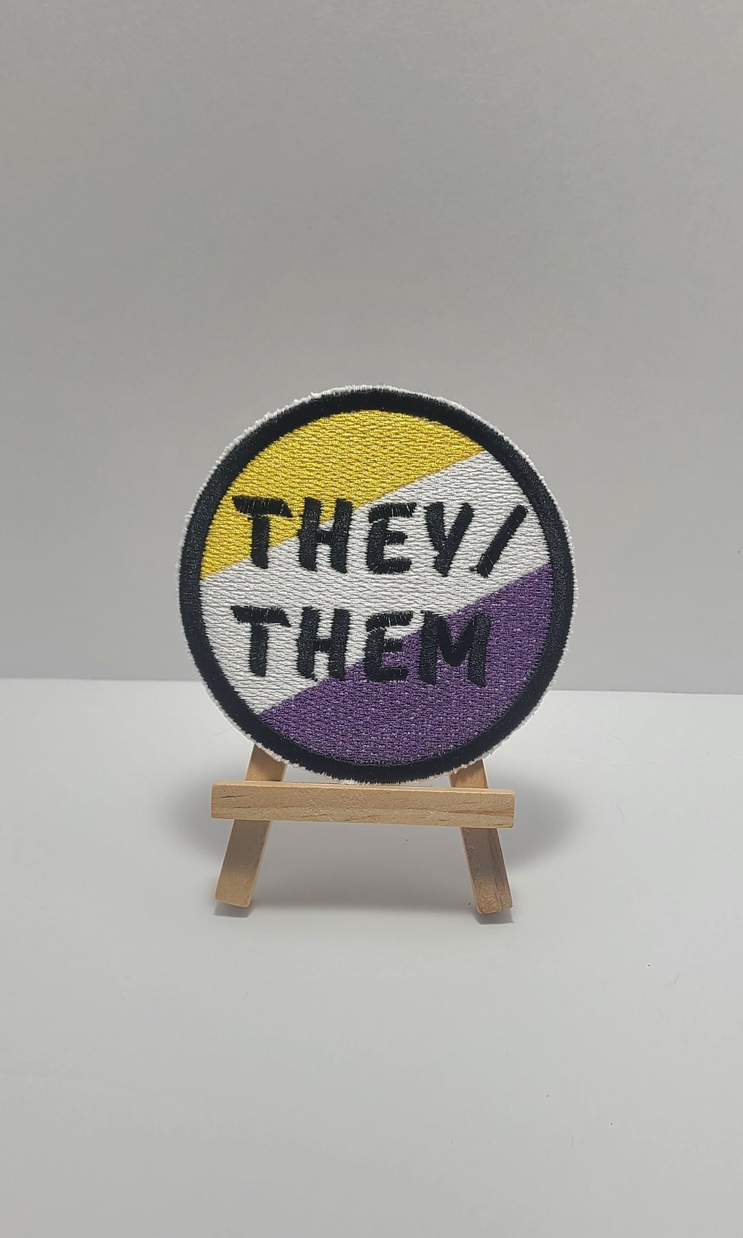 THEY/THEM Non-binary Pride Flag LGBTQIA Embroidered Patch - Etsy
