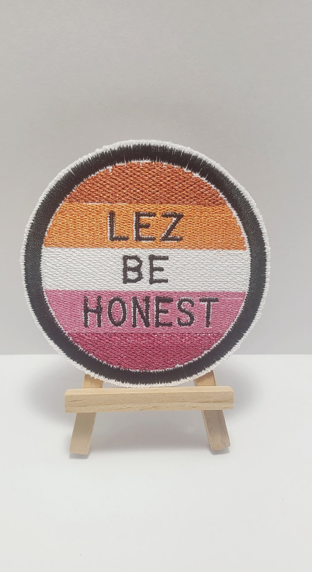 LEZ BE HONEST Lesbian Pride Flag Embroidered Patch Meme Lgbtqia - Etsy