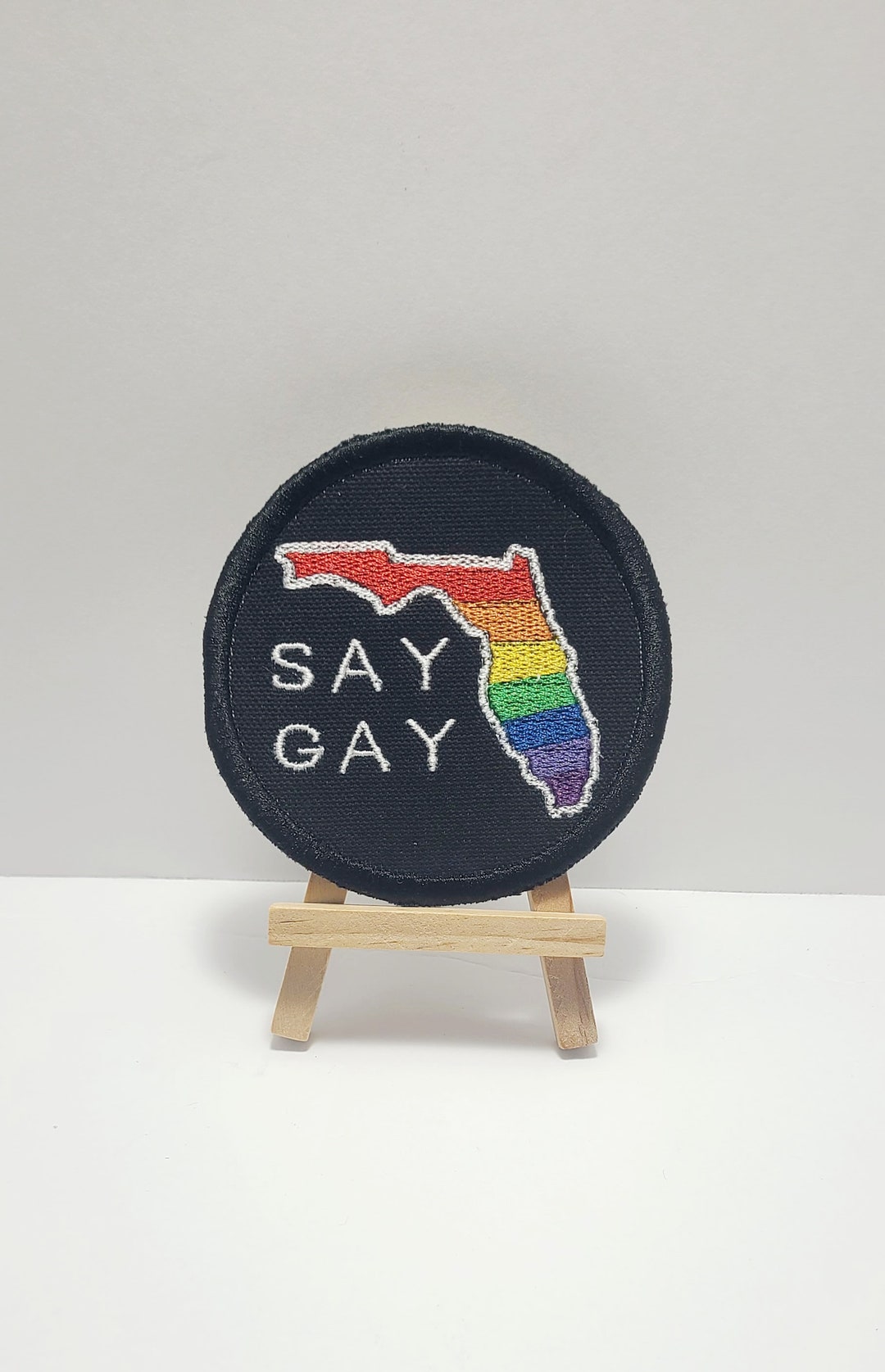SAY GAY Rainbow Florida LGBTQIA Pride Embroidered Patch Black & White Version - Etsy