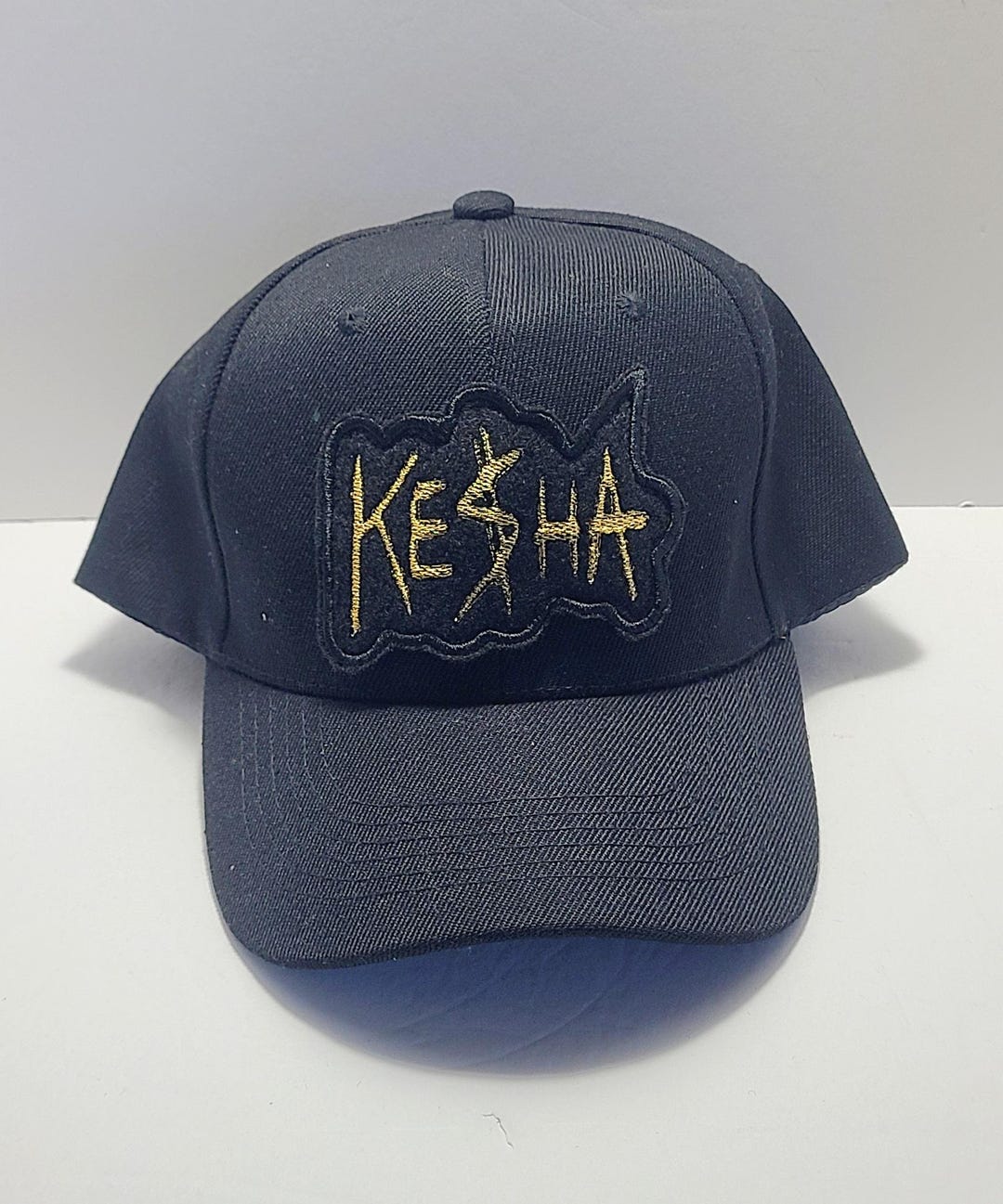 Kesha Name/logo Gold & Black Baseball Hat Adjustable Velcro Back ...
