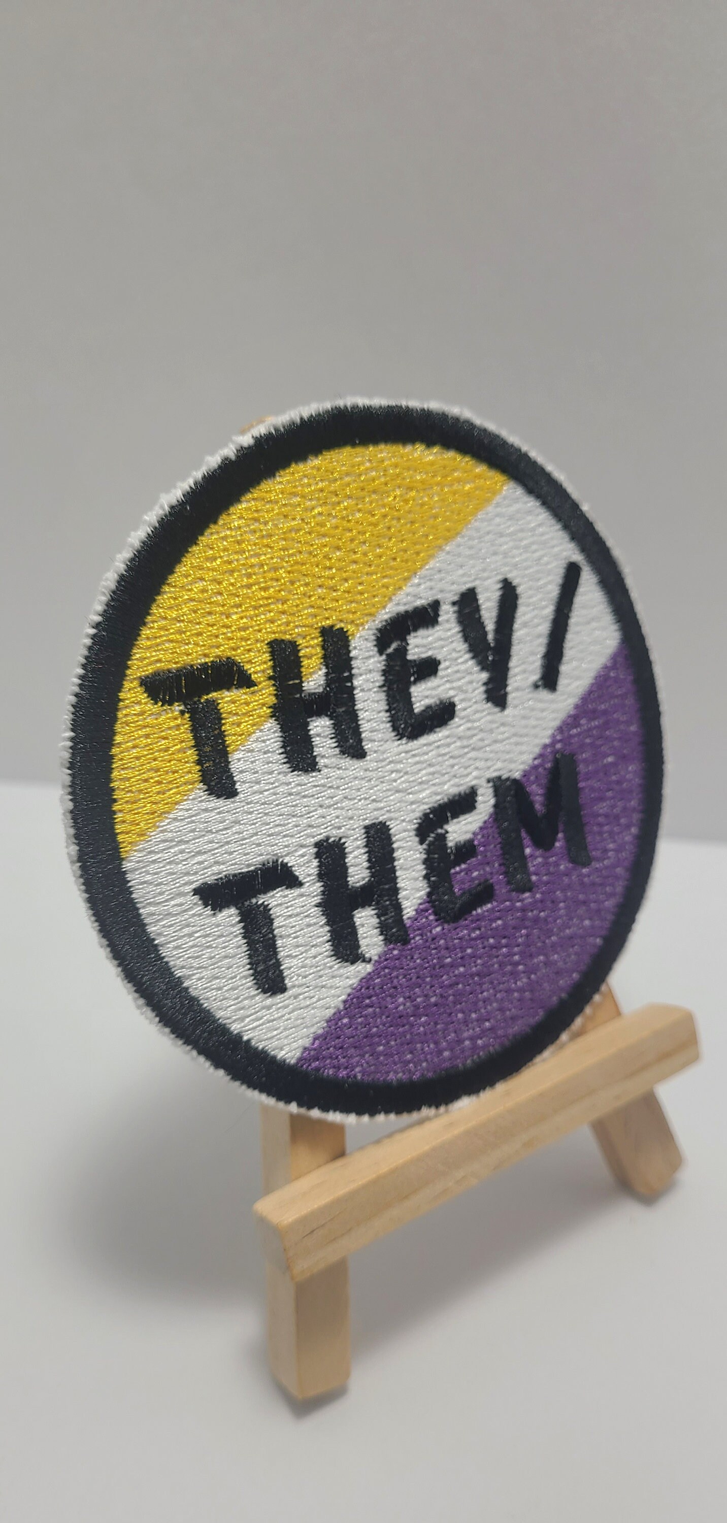 THEY/THEM Non-binary Pride Flag LGBTQIA Embroidered Patch - Etsy