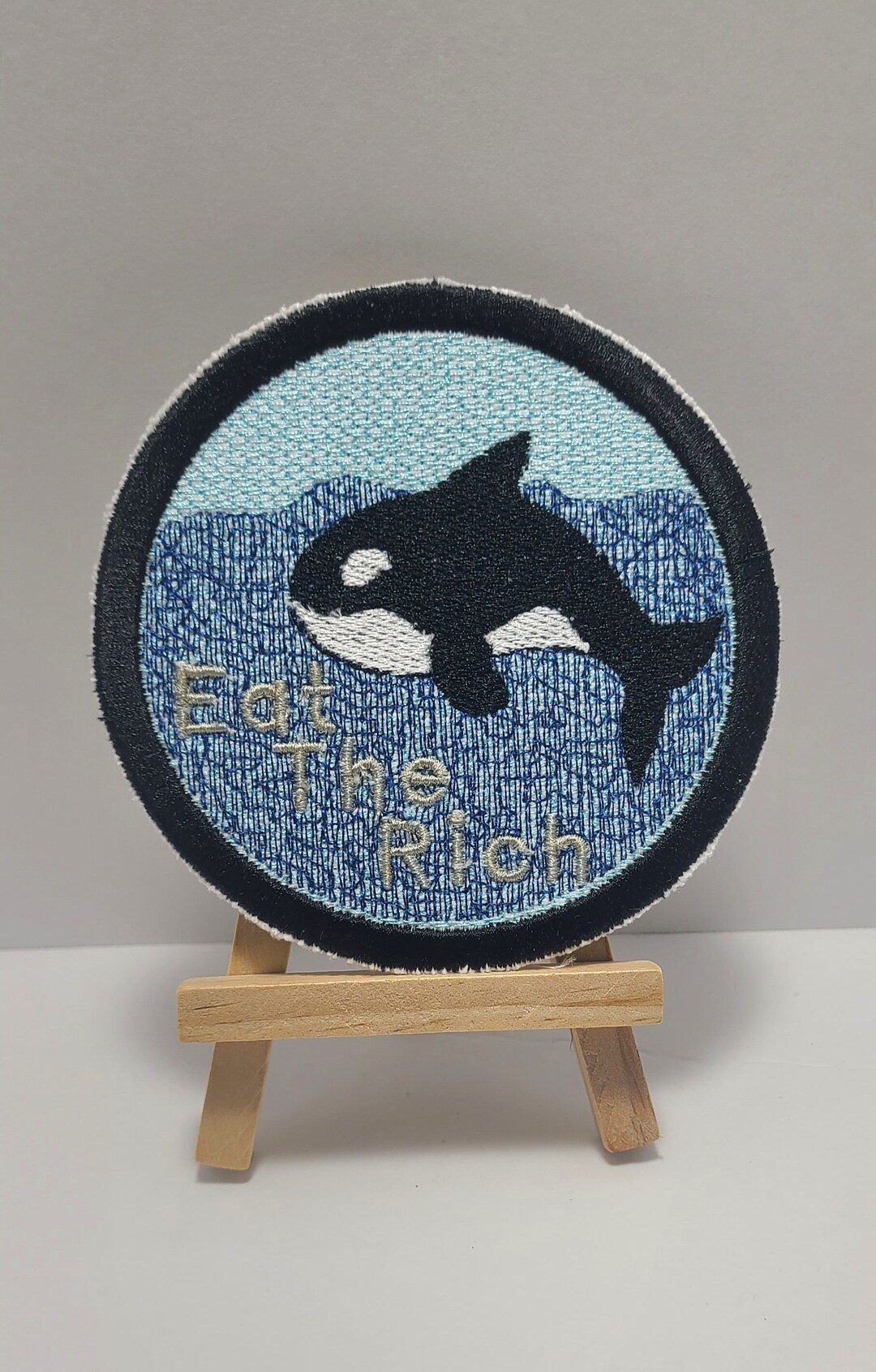 Vigilante Orca "eat the Rich" - Embroidered Patch - Etsy