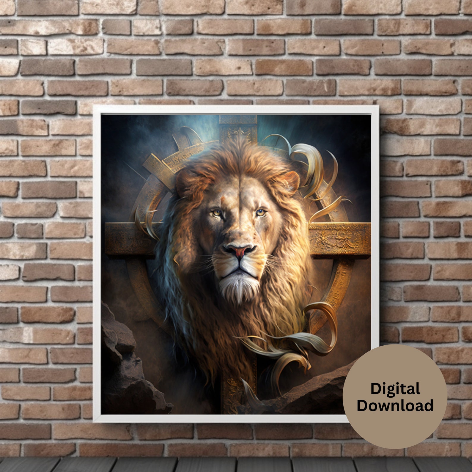 Lion of Judah Digital Print | Religious Wall Art | Printable Poster ...