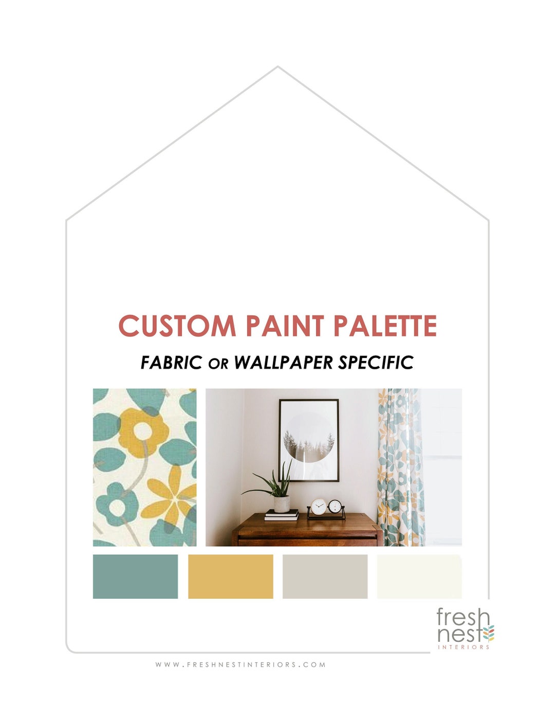 CUSTOM Paint Color Palette for Wallpaper or Fabric of Choice, Best ...