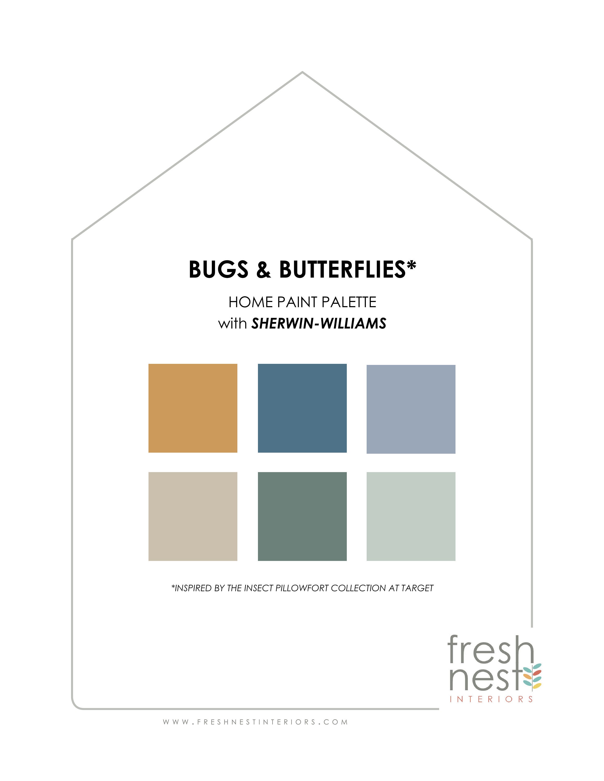 Target Pillowfort Paint Palette, Bugs and Butterflies, Sherwin Williams ...