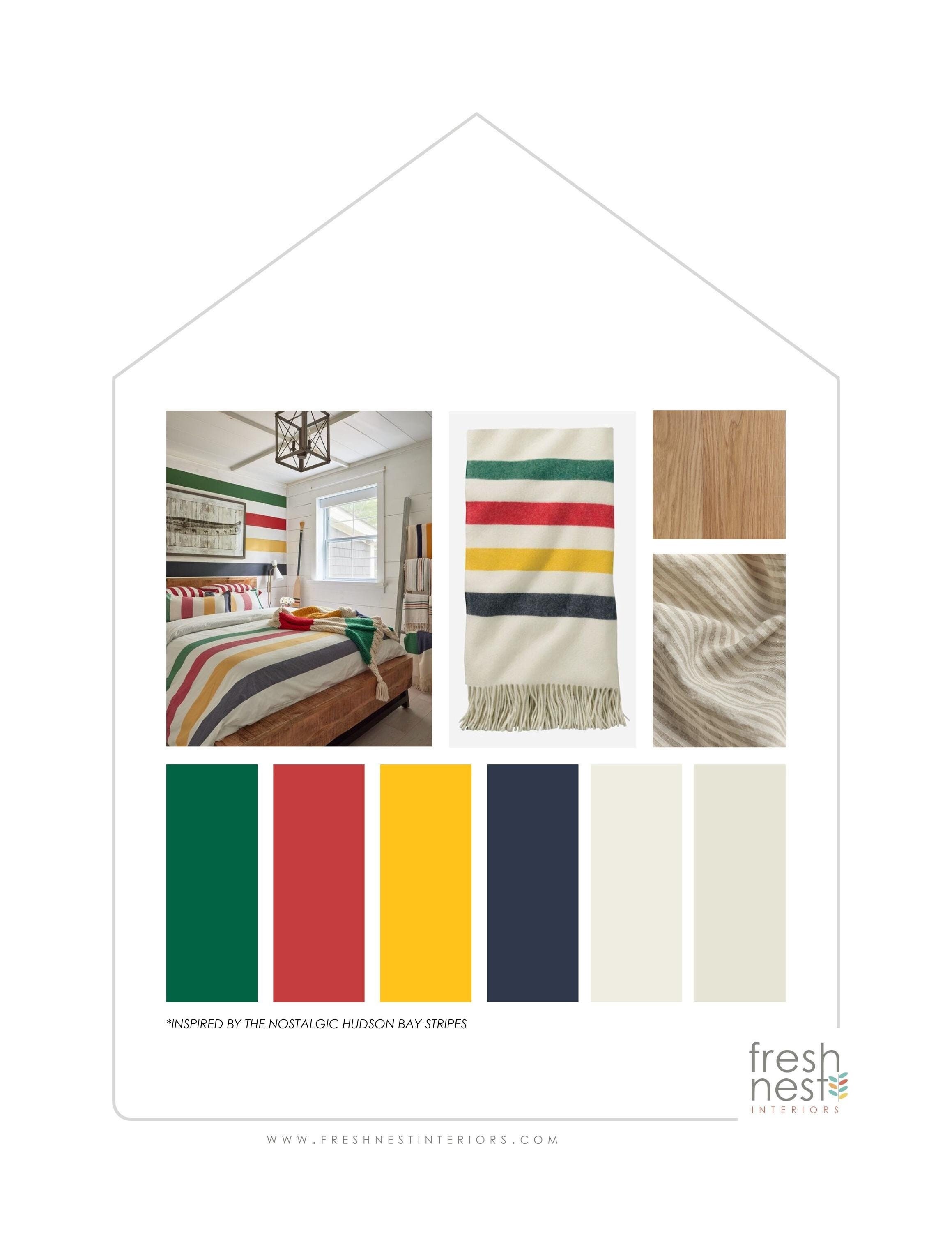 Hudson Bay Stripes Color Palette: Cabin Cottage Paint Scheme (digital ...