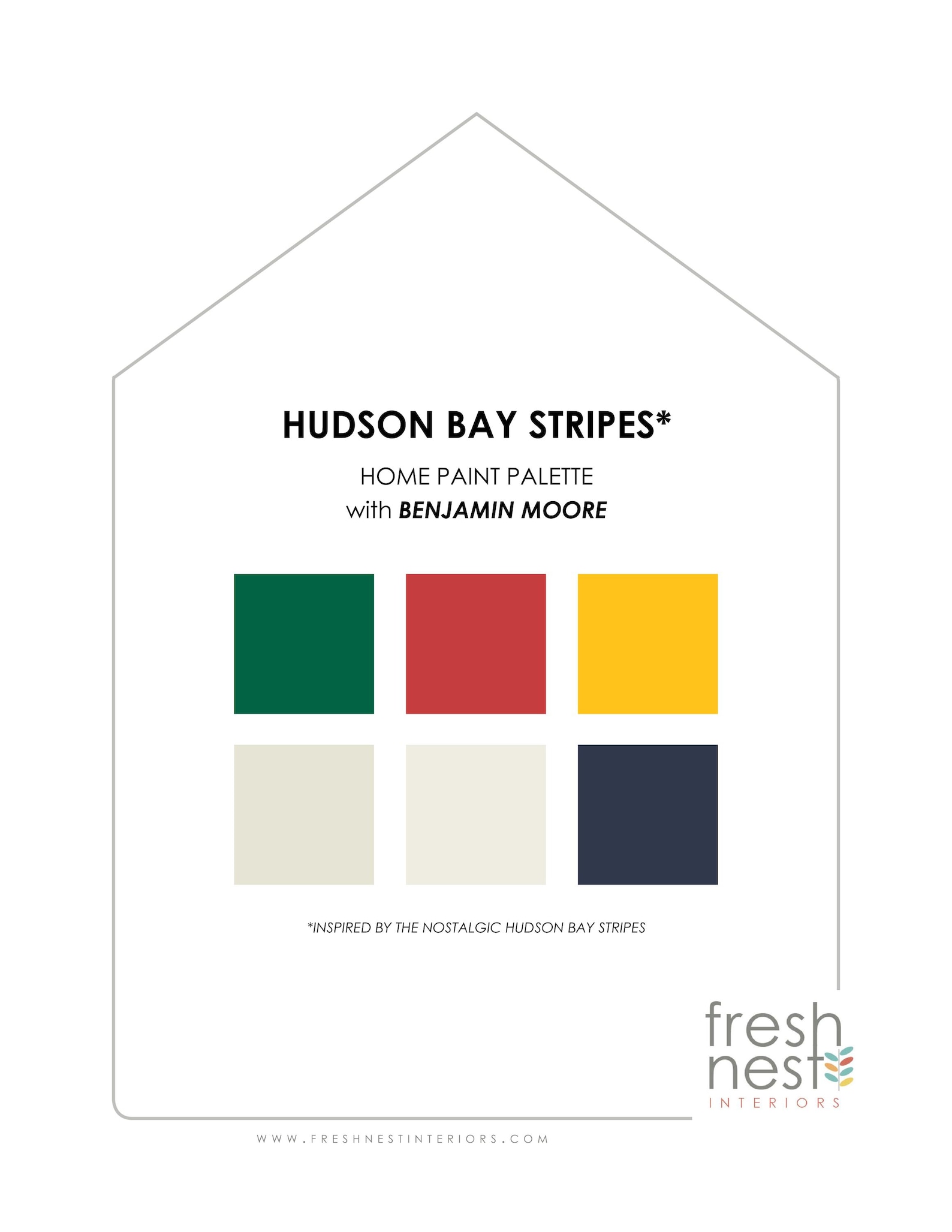 Hudson Bay Stripes Color Palette: Cabin Cottage Paint Scheme (digital ...