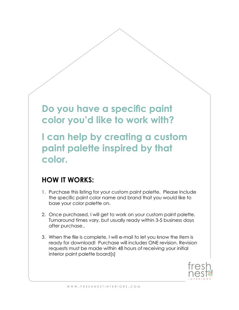 CUSTOM Paint Color Consultation - Color Palette- E-design, Personalized ...