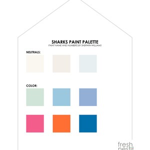 Sherwin Williams Sharks Color Palette: Ocean Kids Room Scheme (digital ...