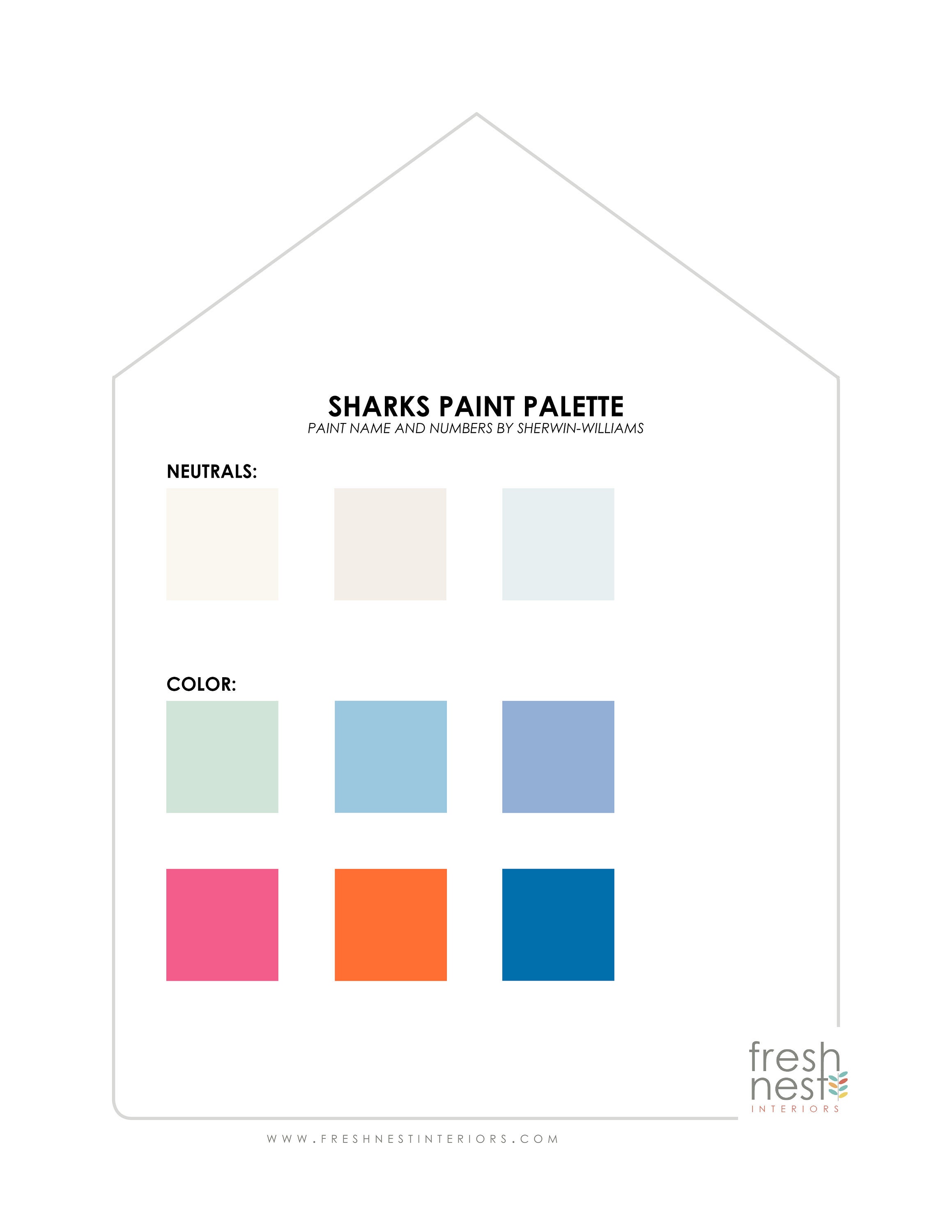 Sherwin Williams Sharks Color Palette: Ocean Kids Room Scheme (digital ...