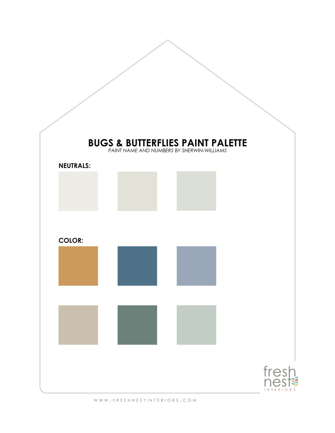 Target Pillowfort Paint Palette, Bugs and Butterflies, Sherwin Williams ...