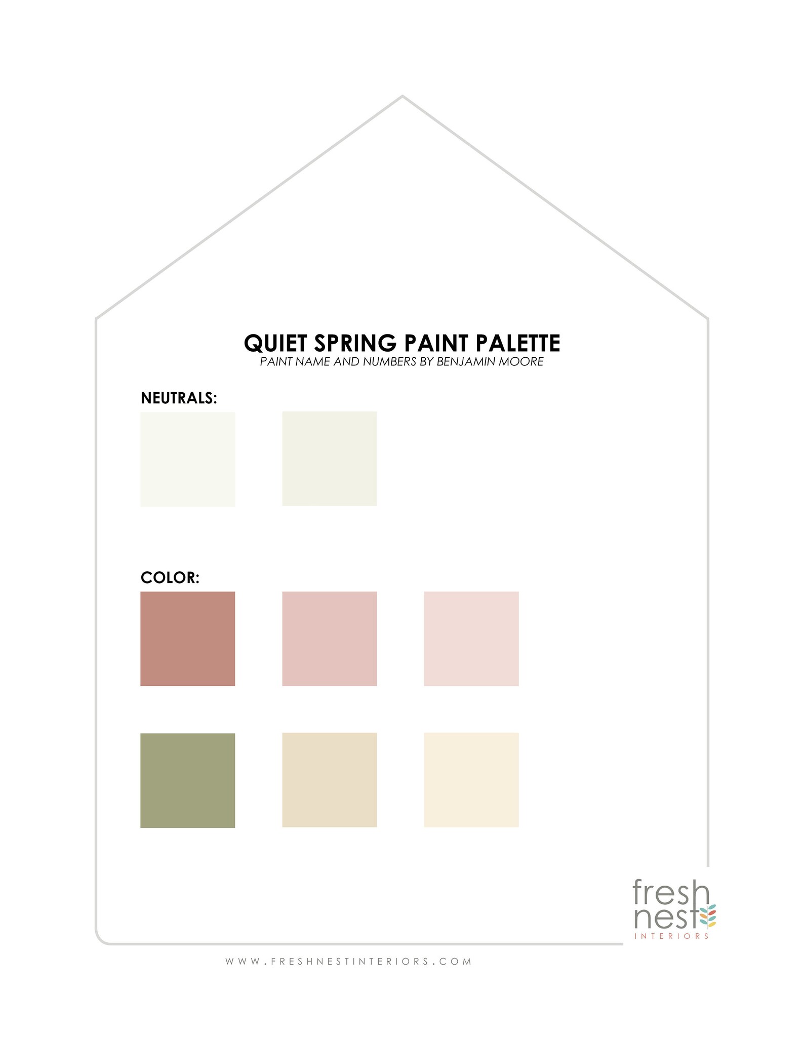 Benjamin Moore Pastel Paint Palette - Quiet Spring - Color Palette ...